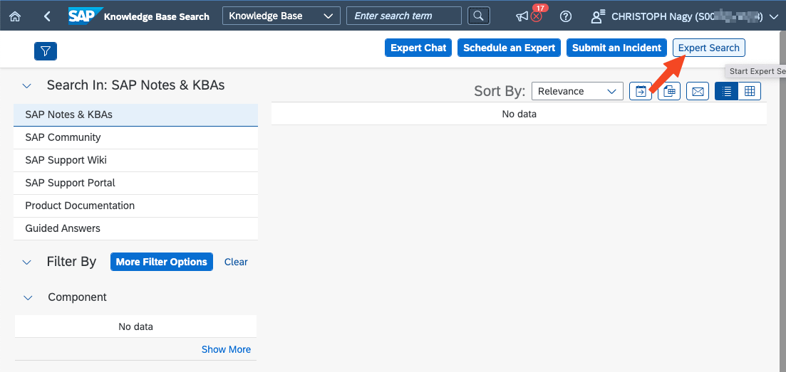 How to use the SAP Expert Search to find Patch Notes