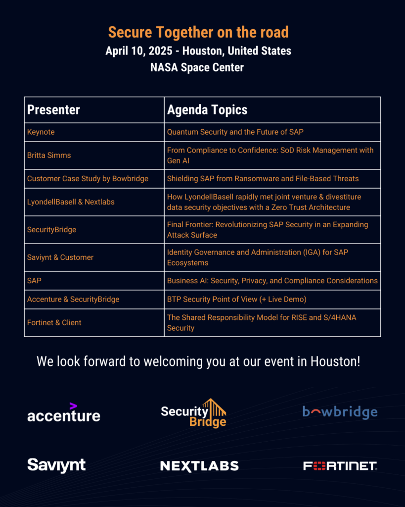 Secure Together Houston 2025 | SAP Security Event 2025